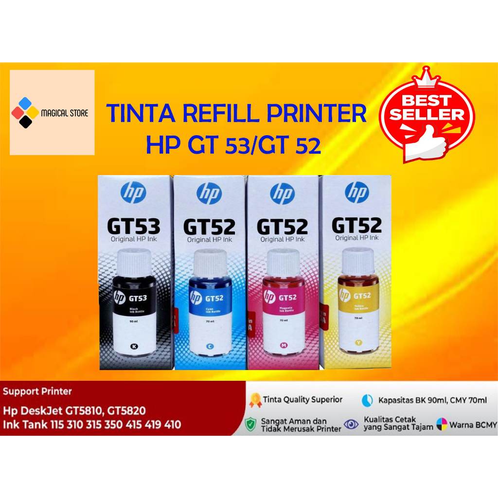 Jual Tinta HP GT53 GT52 Tipe Printer GT5810 GT5820 Kemasan Baru ...