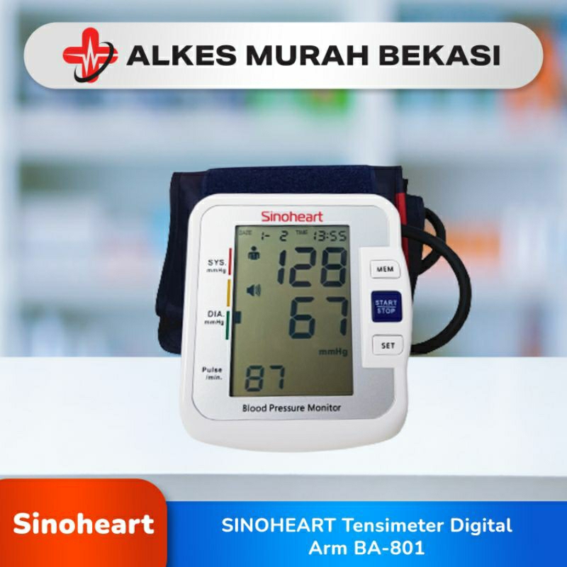 Jual SINOHEART TENSIMETER DIGITAL ARM BA-801/TENSI METER DIGITAL ...