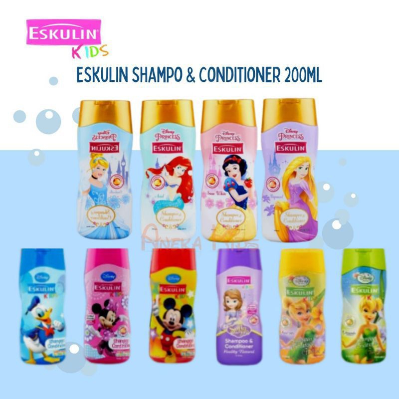 Jual ESKULIN KIDS SHAMPO & CONDITIONER 200ML/ SHAMPO ANAK PRINCESS ...