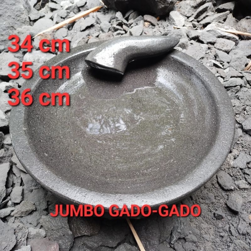 Jual COBEK GADO GADO PECEL COET JUBO BESAR BATU ASLI. ukuran 34cm 35cm 36cm | Shopee Indonesia