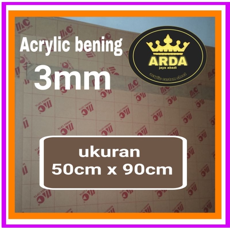 Jual Akrilik 3mm bening 50 x 90 akrilik lembaran acrylic clear akrilik ...