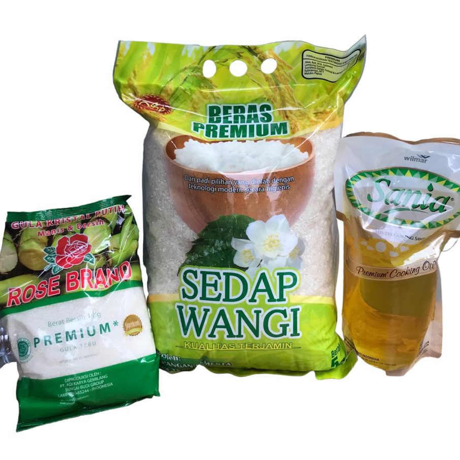 Jual PAKET SEMBAKO A (BERAS 5KG,GULA,MINYAK GORENG) | Shopee Indonesia