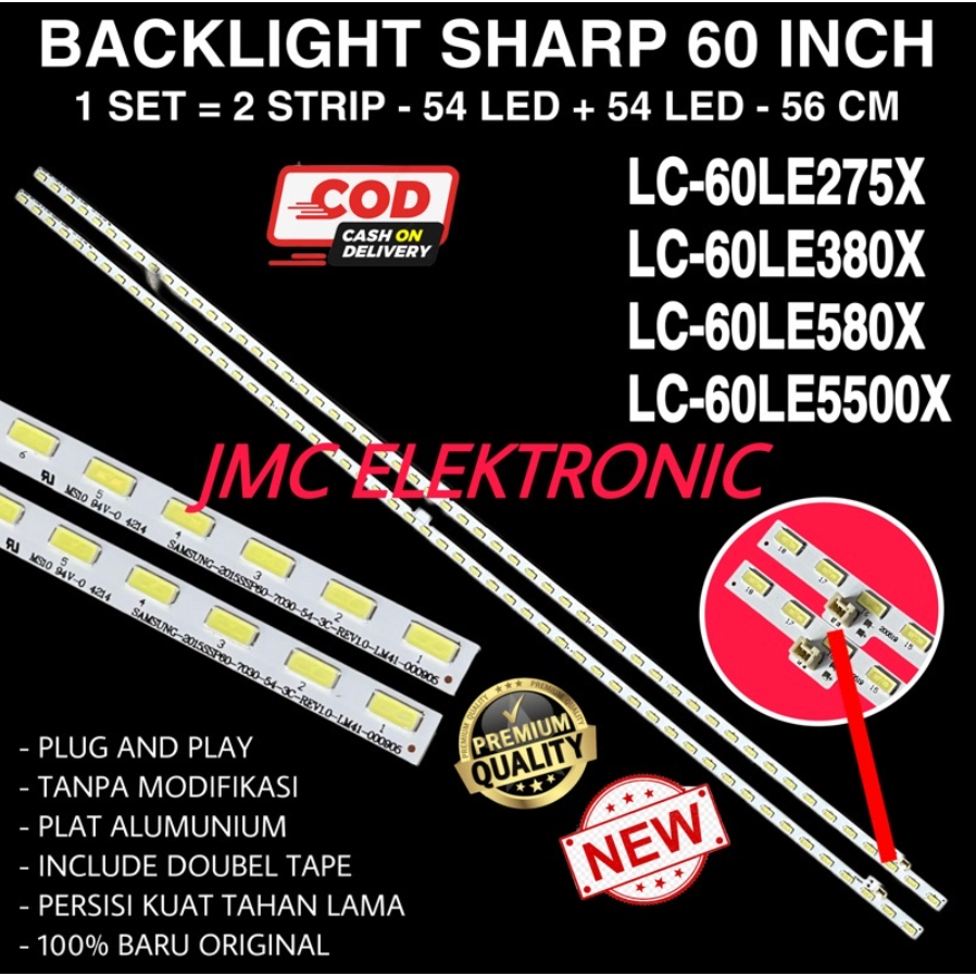 Jual BACKLIGHT TV LED SHARP 60 INCH LC-60LE275X LC-60LE380X LC-60LE580X ...