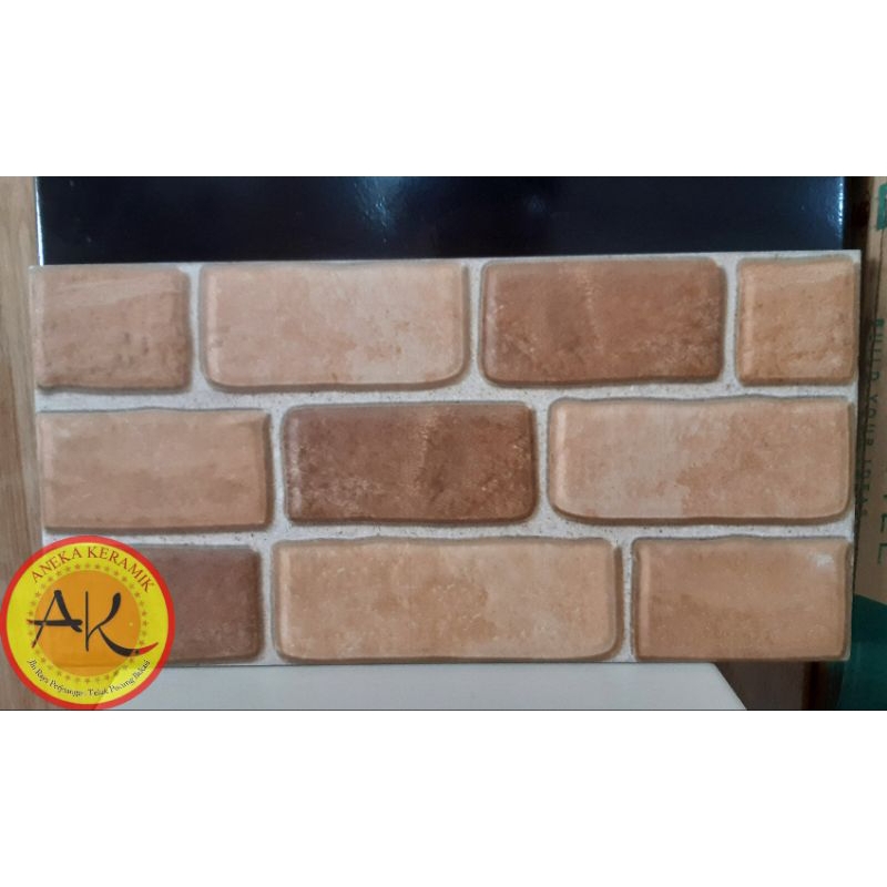 Jual Keramik Dinding Kasar Motif Batu Alam Timbul 20x40 Caesarea Mocha ...