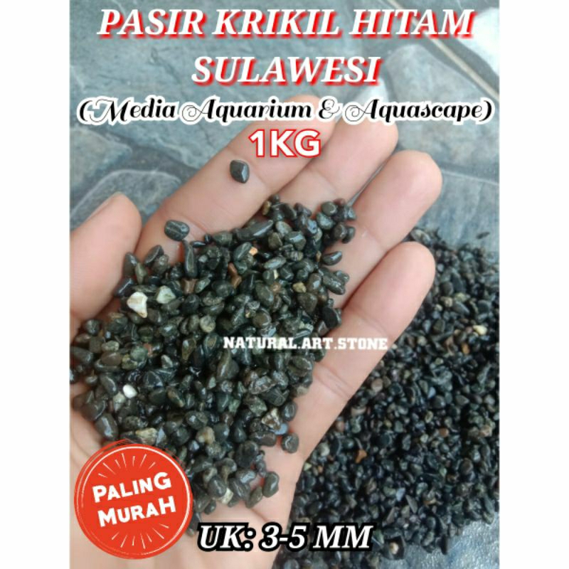 Jual PASIR KERIKIL HITAM SULAWESI 1KG 3-5MM, AKUARIUM, AQUASCAPE ...