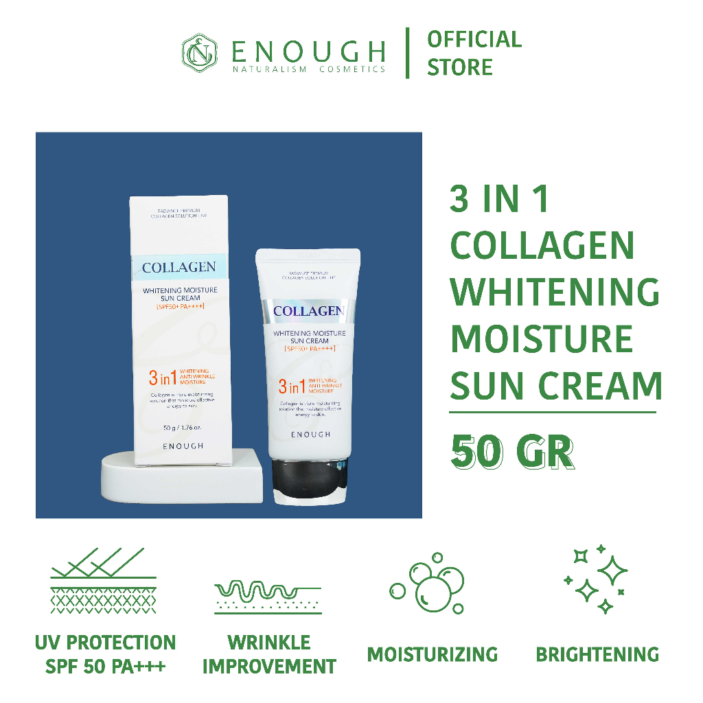 Jual Enough 3in1 Collagen Whitening Moisture Sun Cream SPF 50 PA ...
