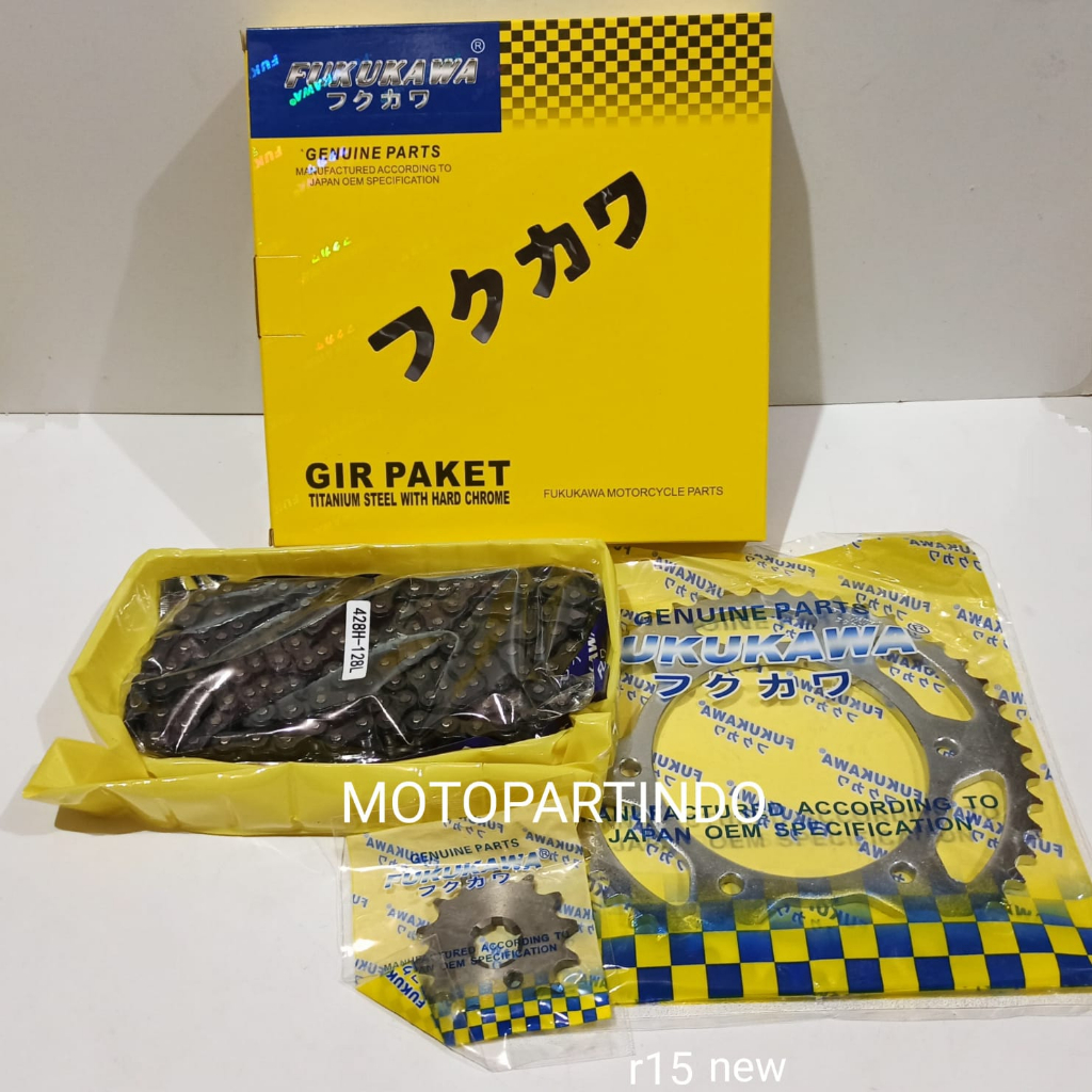Jual GEAR SET YAMAHA R15 NEW V3 NEW LED GIR RANTE SET FUKUKAWA UKURAN ...