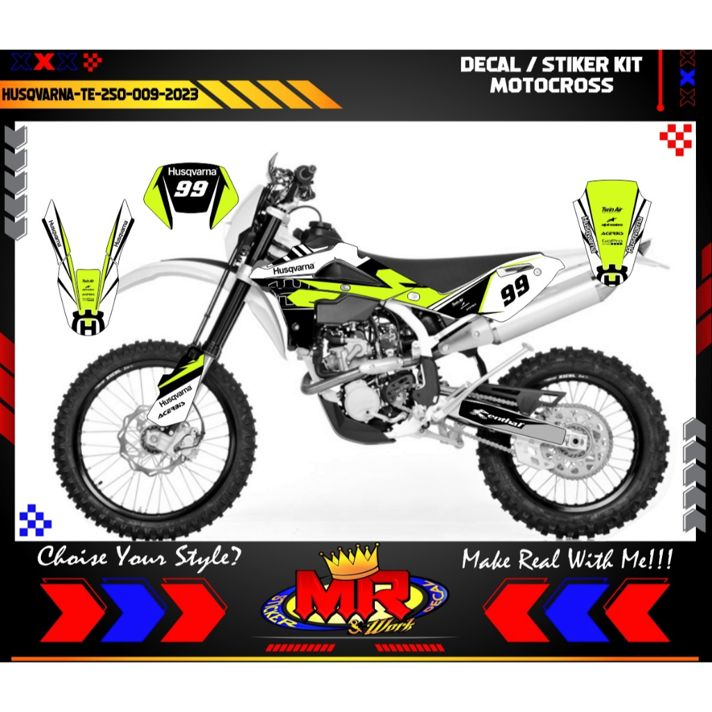 Jual Motocross Decal Kit Stiker Husqvarna TE 250 Premium Decal Cross ...