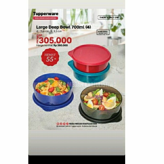 Jual Large Deep Bowl Tupperware / tempat bekal tupperware | Shopee ...