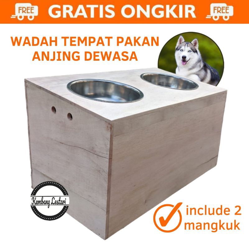 Jual TEMPAT MAKAN DOG BIG SIZE KAYU STAINLESS | Shopee Indonesia