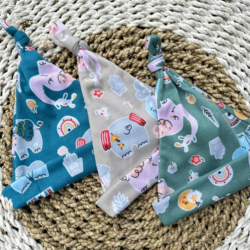 Jual 3 Pcs Kupluk Bayi Newborn Sablon Topi Bayi Pelindung Kepala Bayi ...