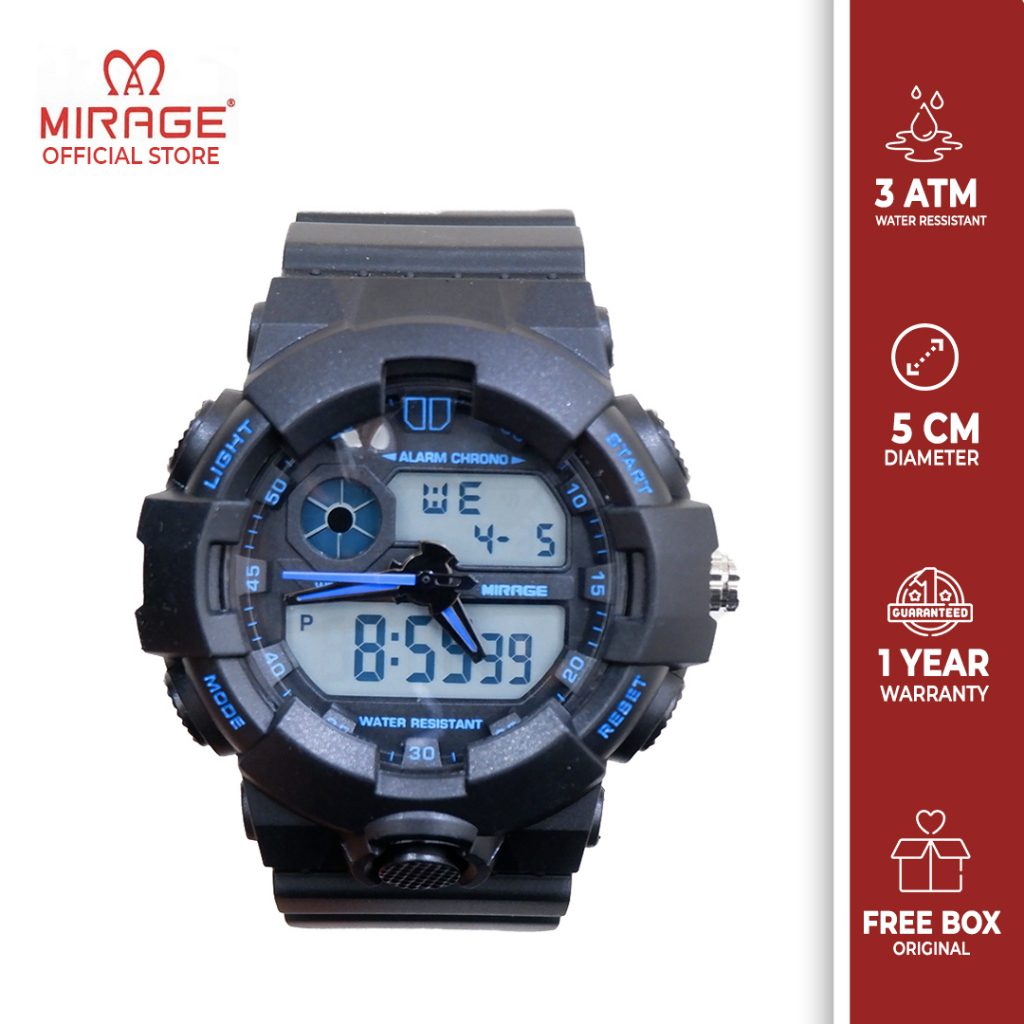 Jual Mirage Original Jam Tangan Dual Time Pria Sporty Digital Analog ...