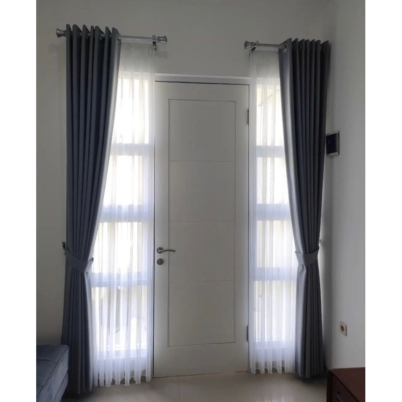 Jual Vitrase gorden blackout polos premium | Shopee Indonesia