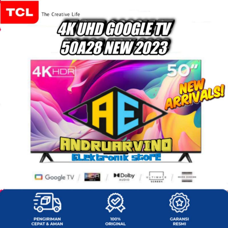 Jual TCL LED TV 50 inch 50A28 - Android Google TV - 4K UHD - Dolby ...