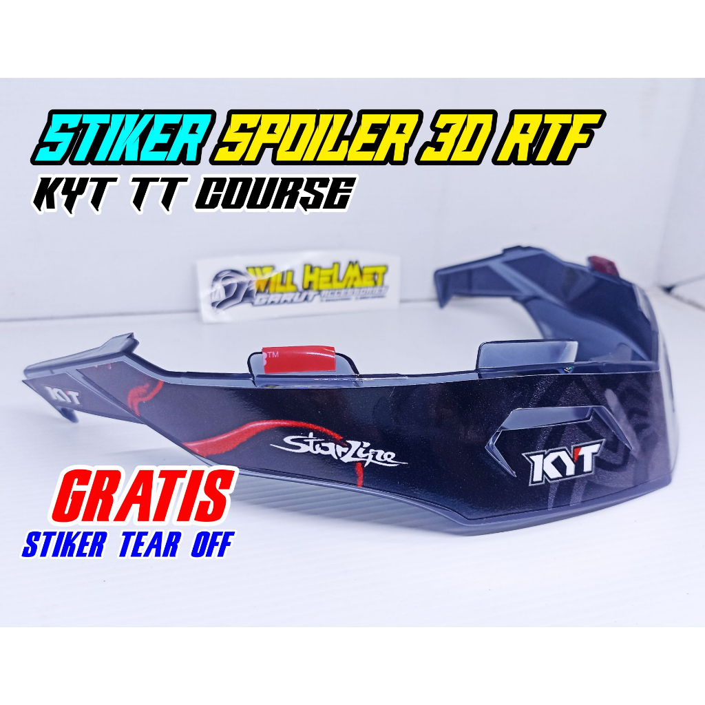 Jual Stiker Spoiler KYT TT Course All Motif Spoiler 3D RTF Quality High ...