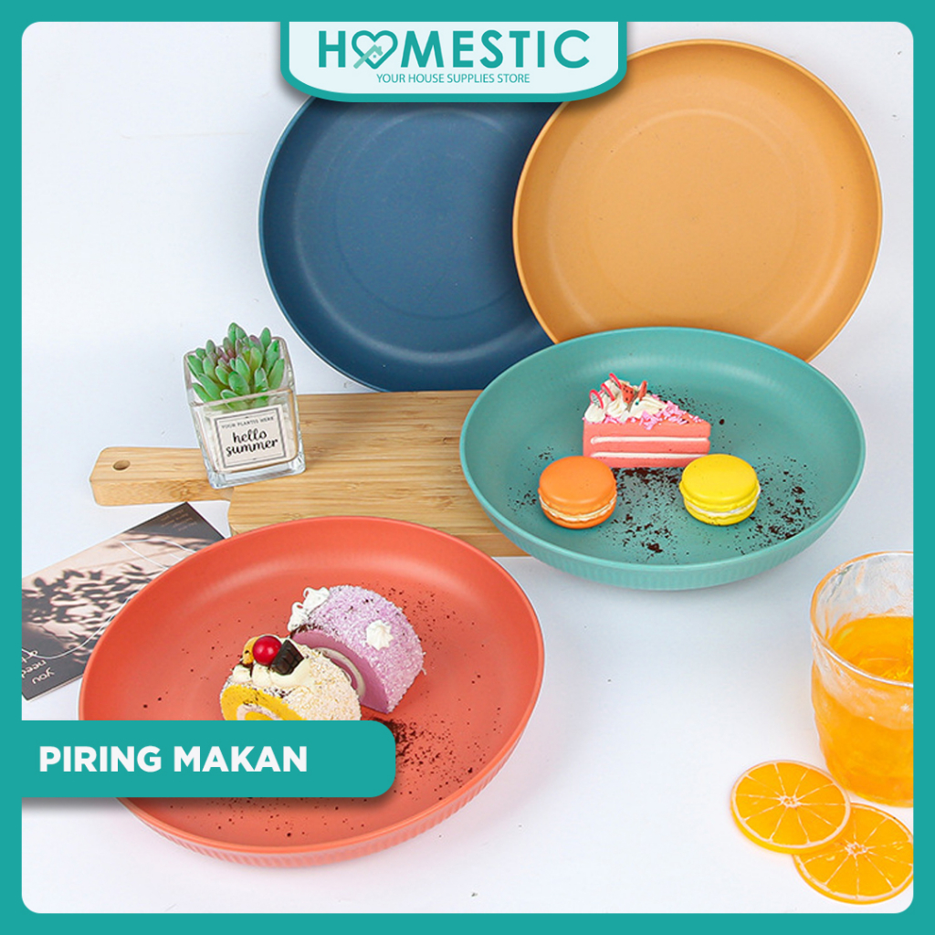 Jual Piring Jerami/Piring Makan Warna Warni/Bahan Serat Gandum/Piring ...