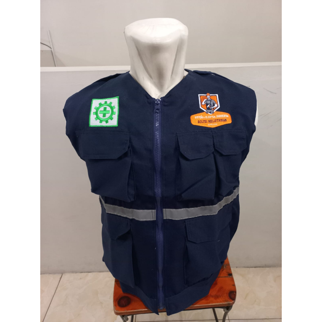 Jual Rompi Vest Kerja Safety Proyek Plus Bordir | Shopee Indonesia
