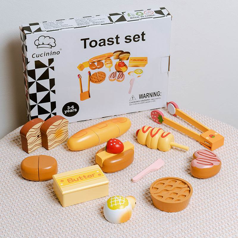 Jual Wooden Cucinino new toast set- isi oven roti bakery-mainan edukasi ...