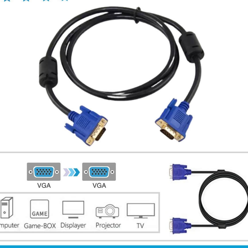 Jual COD Kabel VGA Male to Male 1.5 Meter / 3 Meter / 5 Meter High Quality Tebal Digital 15pin ...