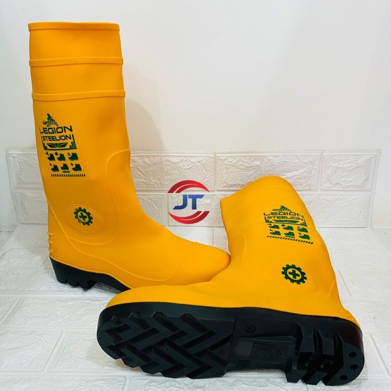 Jual LEGION SEPATU BOOT RUBBER SAFETY KARET UJUNG BESI PROYEK | Shopee ...