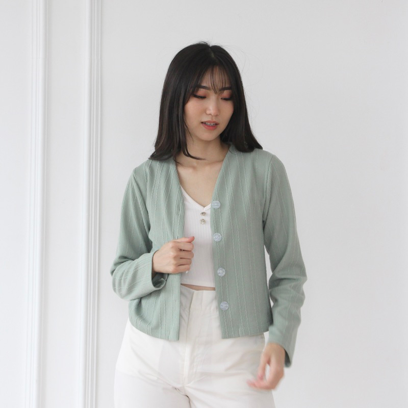 Jual Yeoji Winter Cardigan Crop Korean Knit Premium | Shopee Indonesia