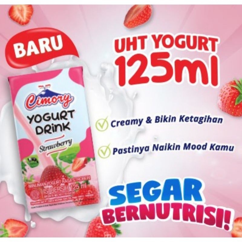 Jual 1 DUS ISI 40 CIMORY YOGURT DRINK 125ML RASA STRAWBERRY | Shopee Indonesia