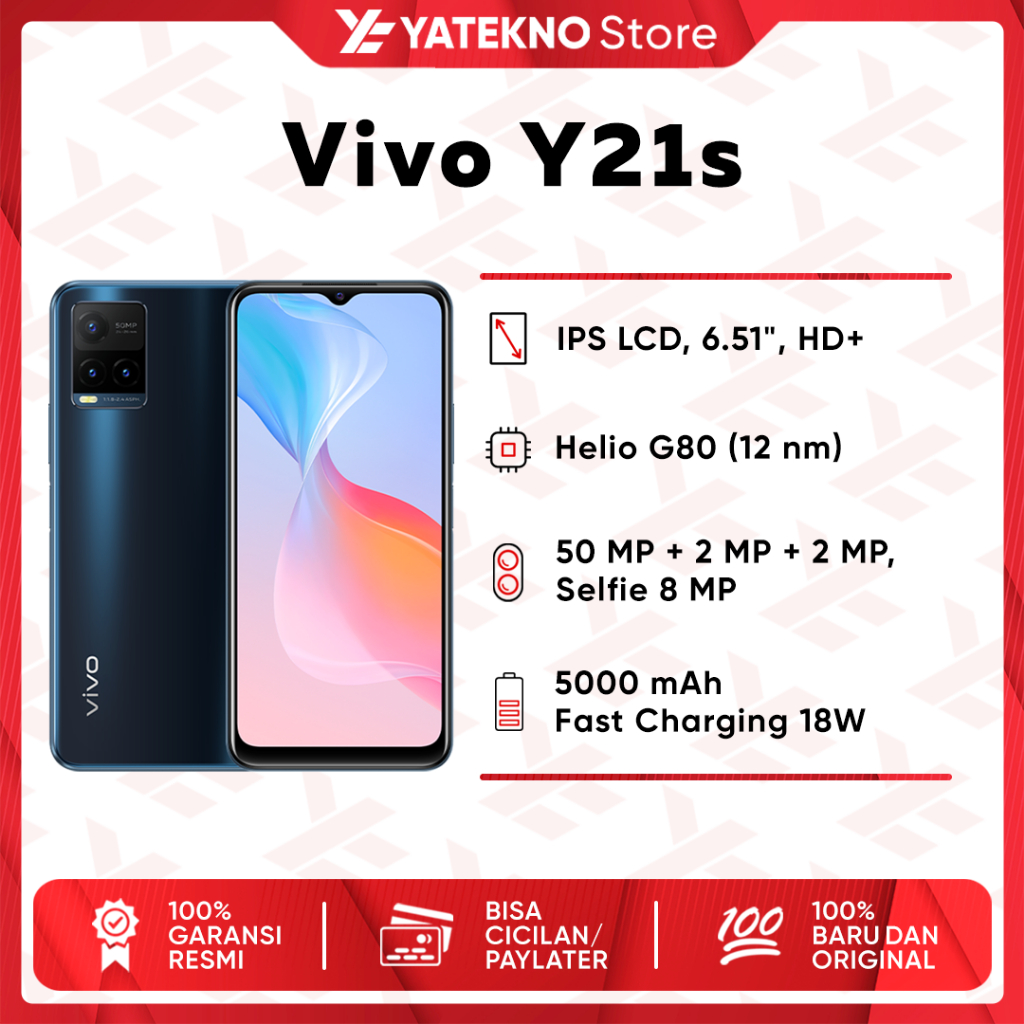 Jual (ORIGINAL) Vivo Y21s 4/128GB GARANSI RESMI ~ NEW | Shopee Indonesia