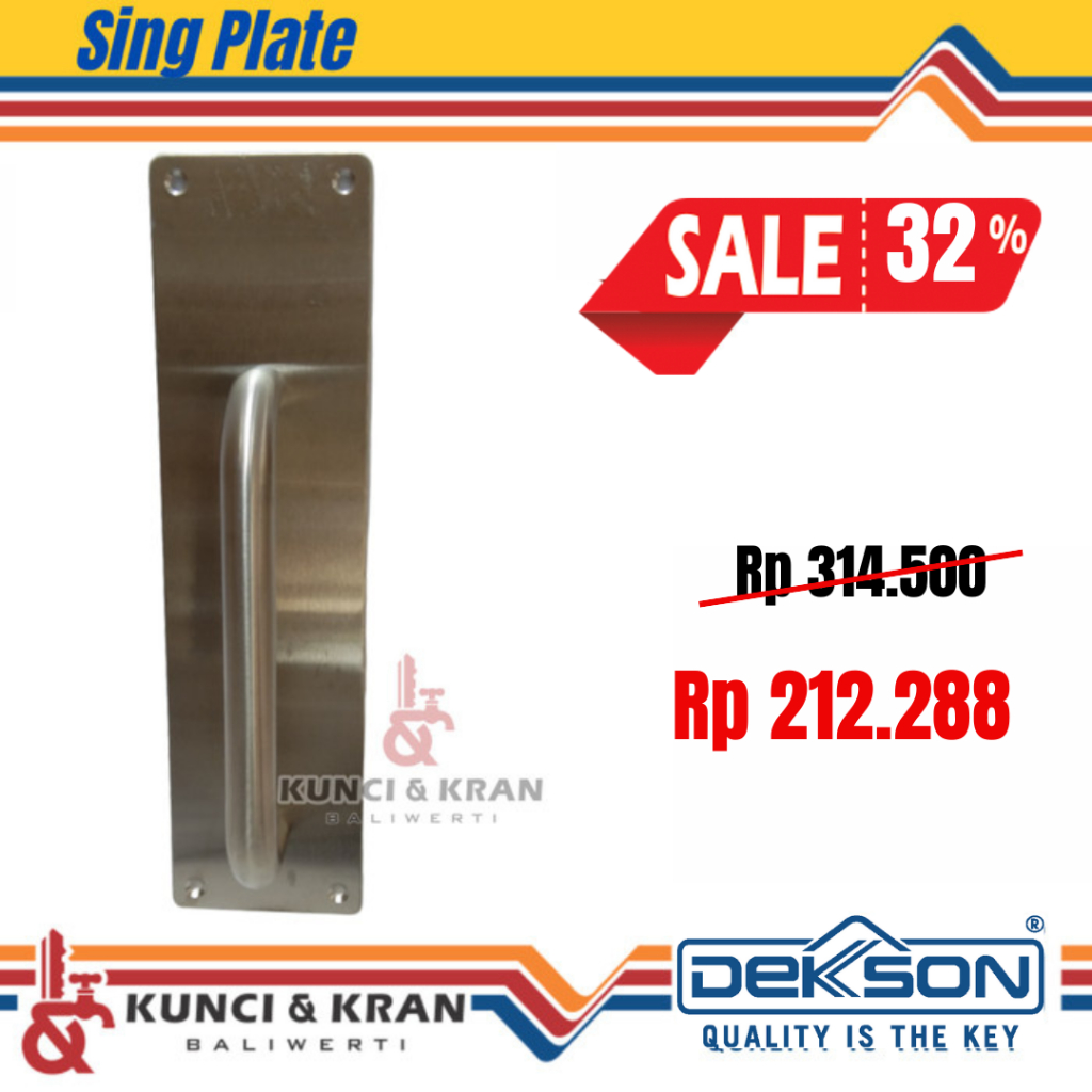 Jual SIGN PLATE DEKKSON SP 003 HDL SS PULL PLATE STAINLESS STEEL | Shopee Indonesia