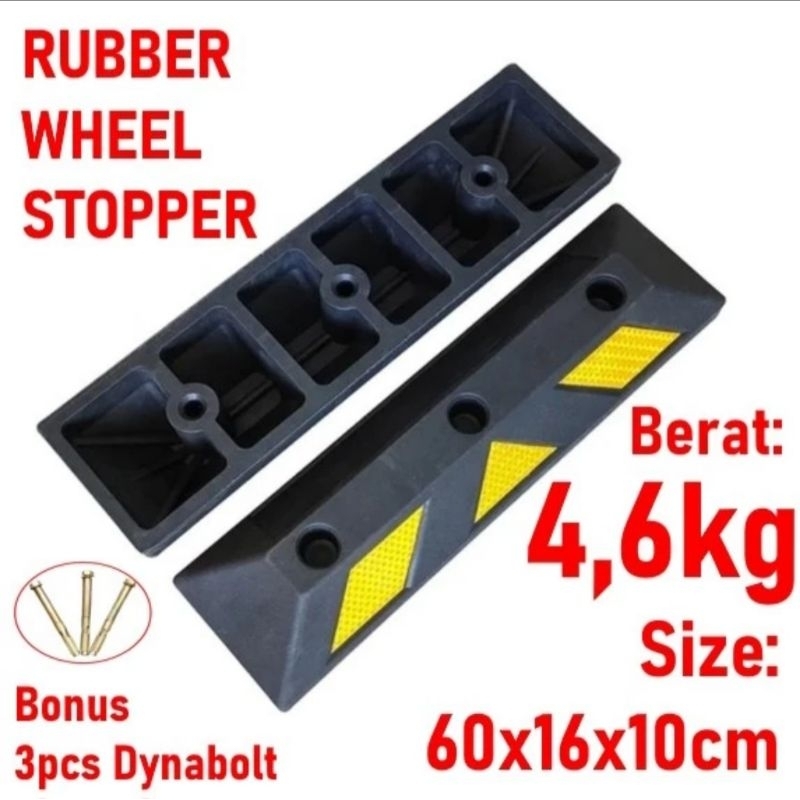 Jual Wheel stopper rubber / Pengganjal Ban Mobil / Pembatas Parkir ...