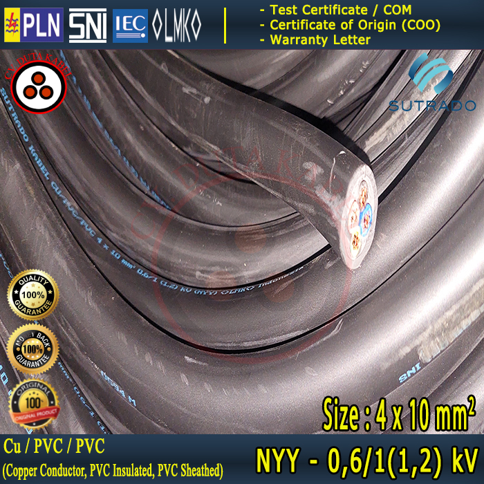 Jual Kabel NYY 4x10 mm2 SUTRADO /4 x 10 mm2/4x10mm2/4x10 mm/4x10mm | Shopee Indonesia