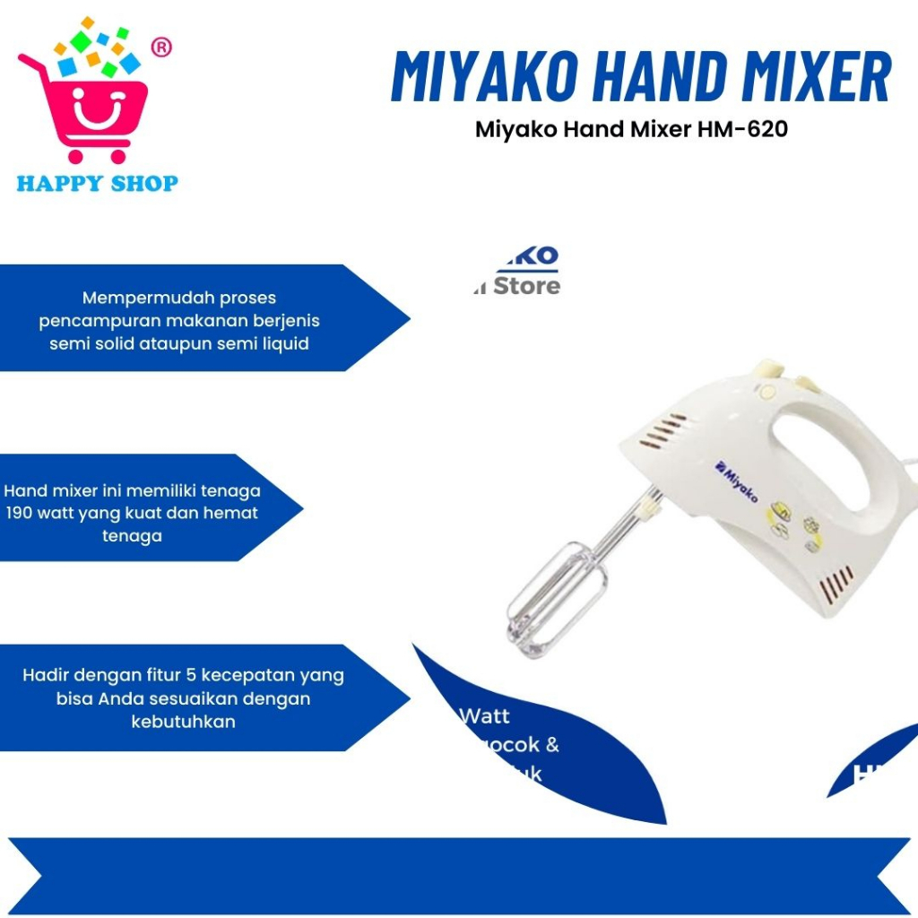 Jual Miyako Hand Mixer HM-620 | Shopee Indonesia