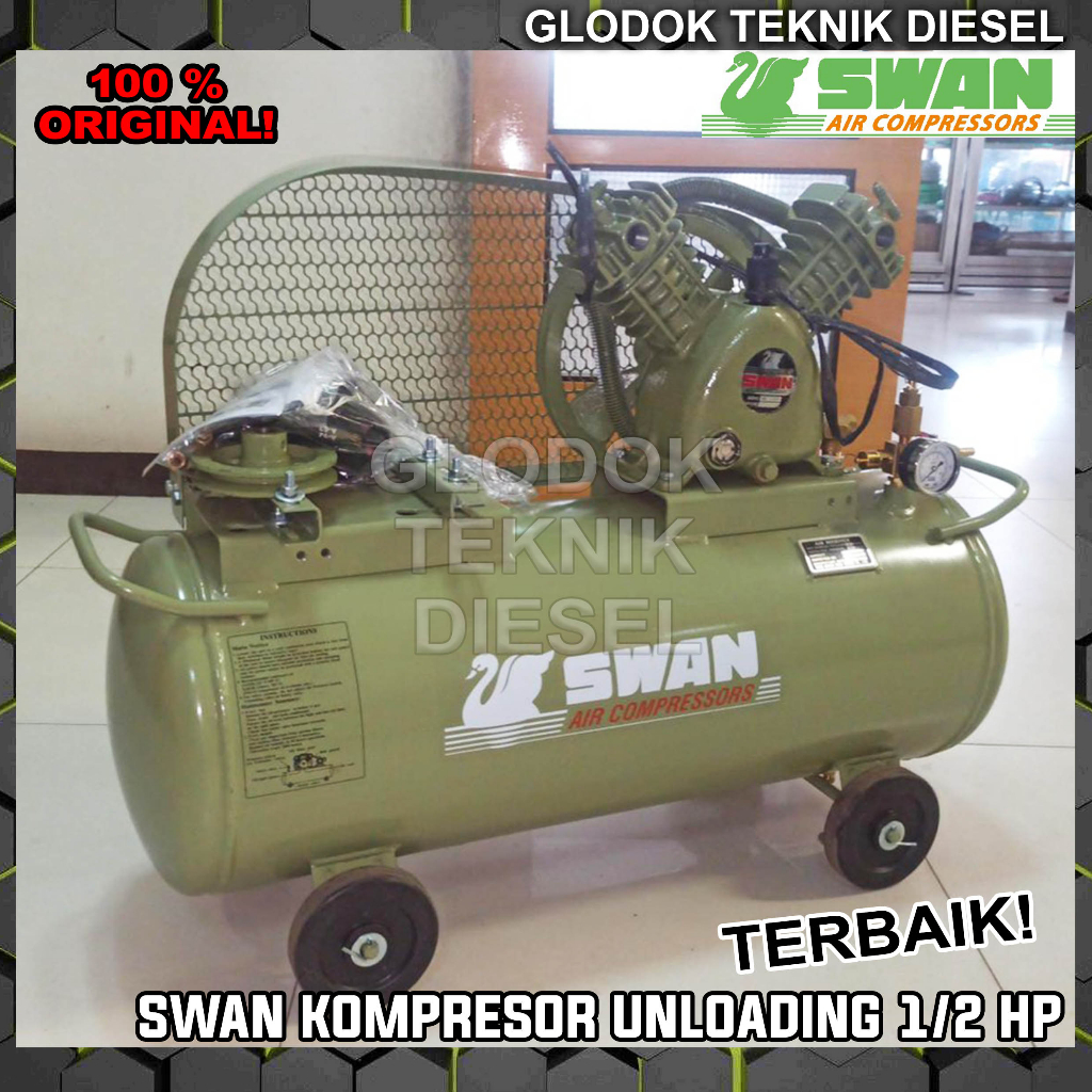 Jual Kompresor Swan 1/2 HP + Penggerak Bensin 0.5 HP Air Compressor 212 GX | Shopee Indonesia