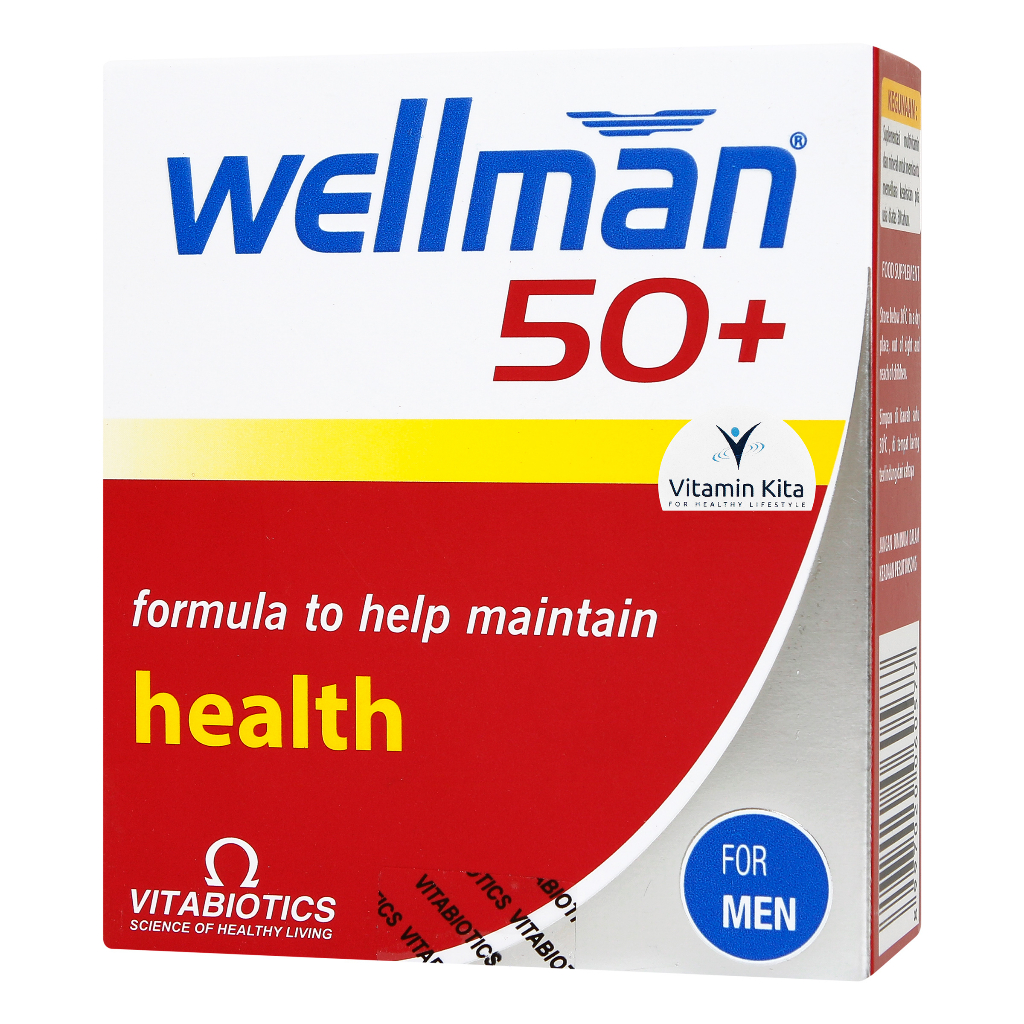 Jual VITABIOTICS WELLMAN 50+ 1 BOX ISI 30 TABLET - MULTIVITAMIN DAN ...
