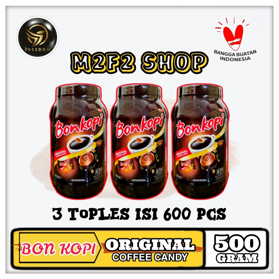 Jual Bonkopi Permen Kopi Hitam Original Coffee Candy Jar - 500 gr ...