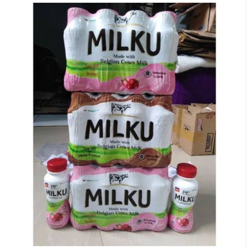 Jual Susu Uht Susu Milku Botol 200ml ( 1Dus isi 12 Botol) | Shopee ...