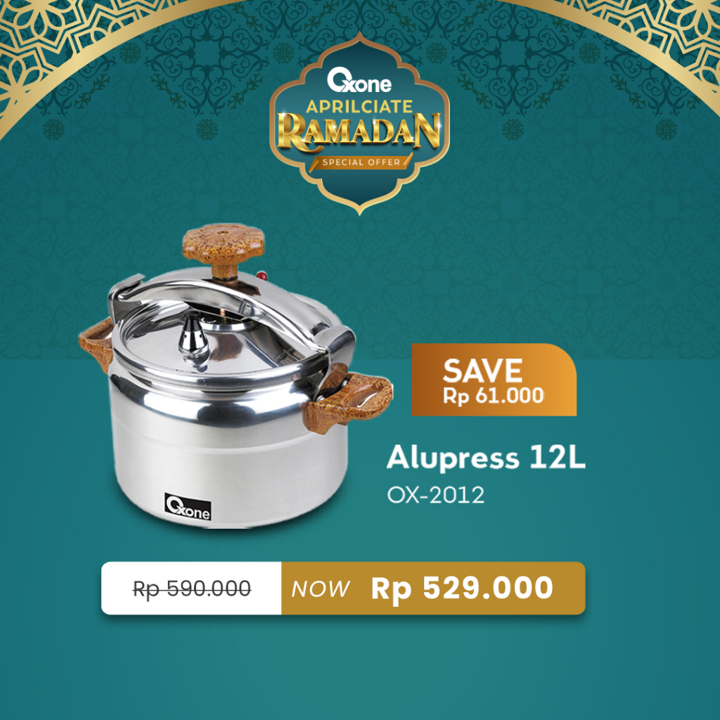 Jual Oxone OX2012 Presto Panci Daging Alumunium Pressure Cooker 12L | Shopee Indonesia