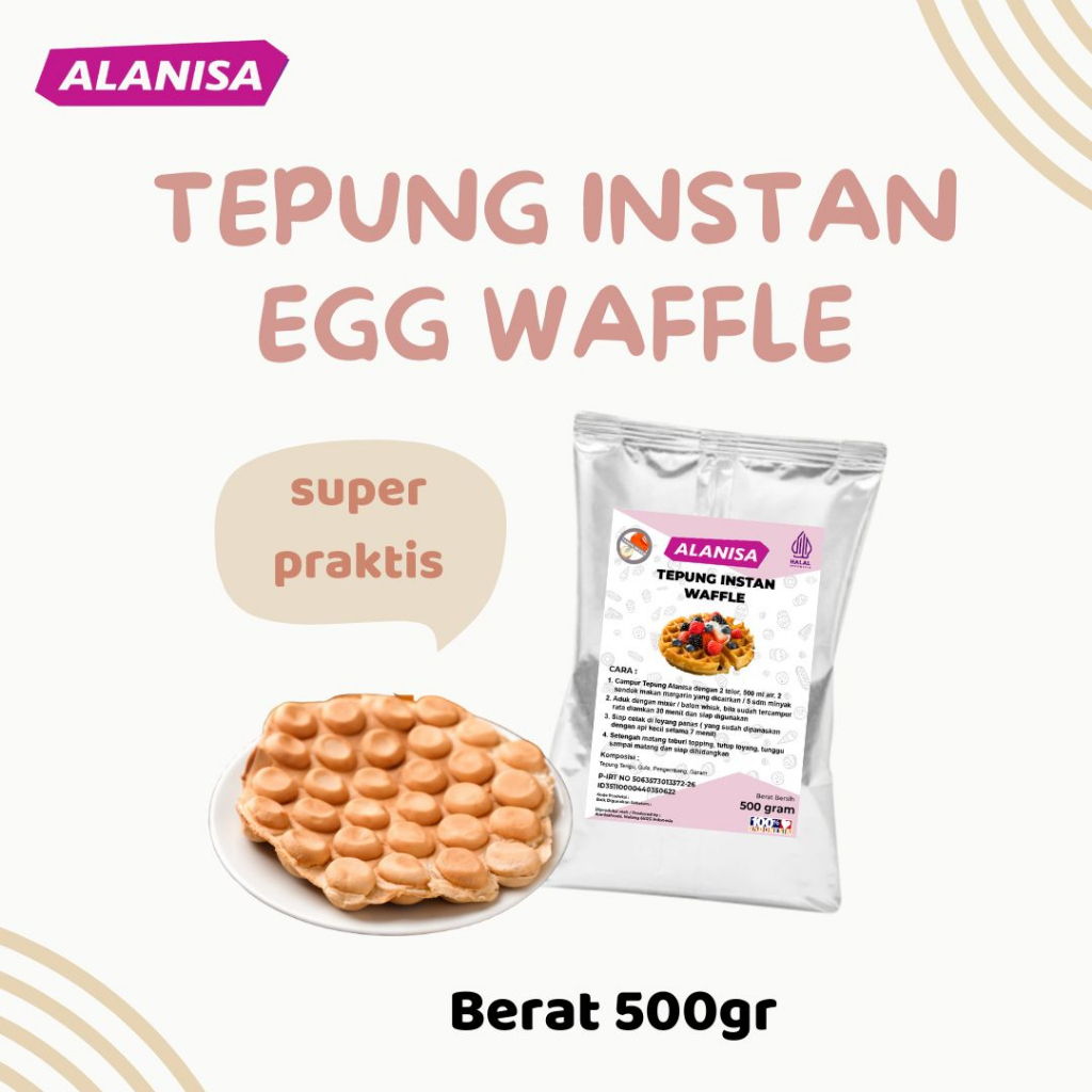Jual TEPUNG INSTAN EGG WAFFLE/WAFFLE 500GR SUPER PRAKTIS | Shopee Indonesia