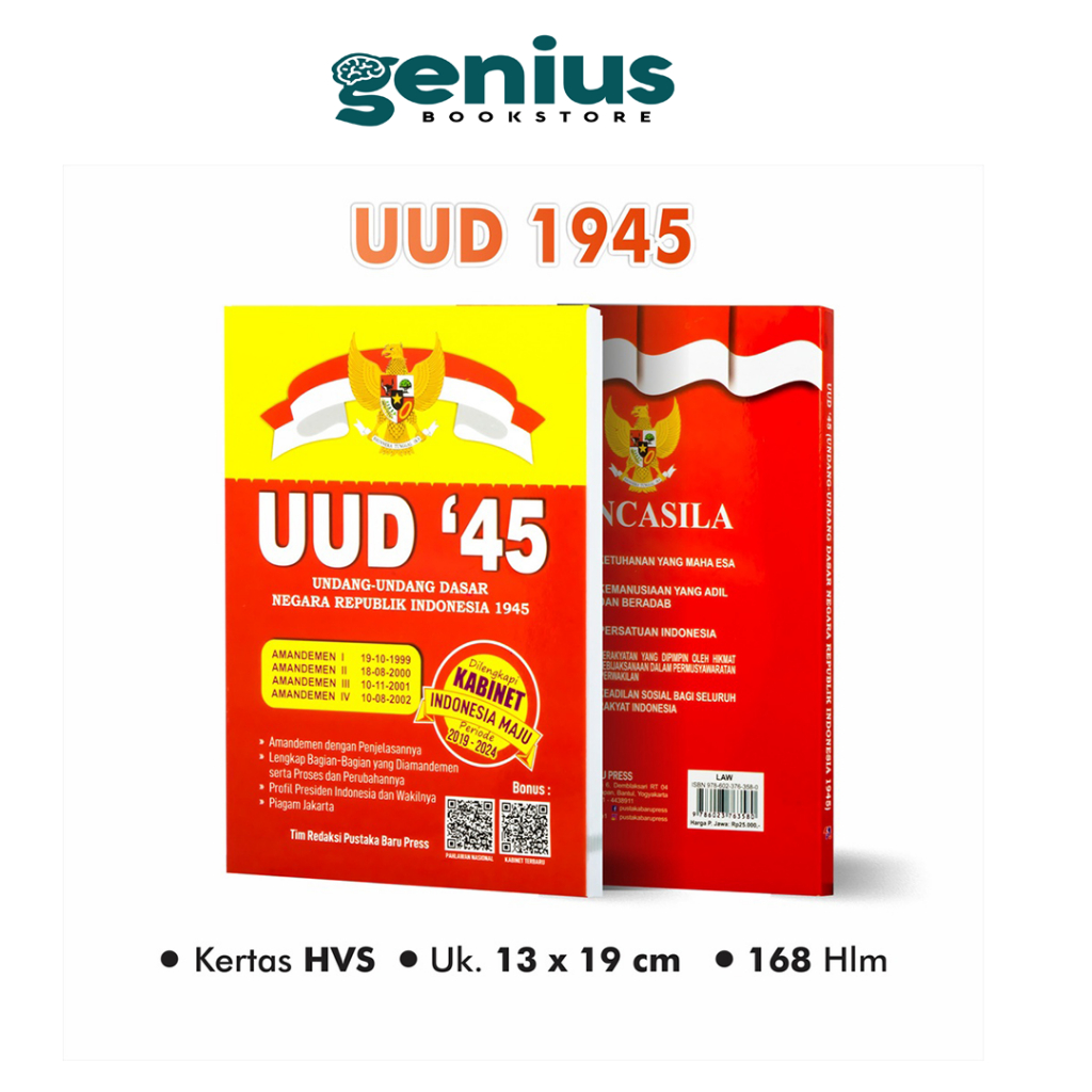 Jual Uud 45 Undang Undang Dasar Negara Republik Indonesia 1945 Dilengkapi Kabinet Indonesia Maju 