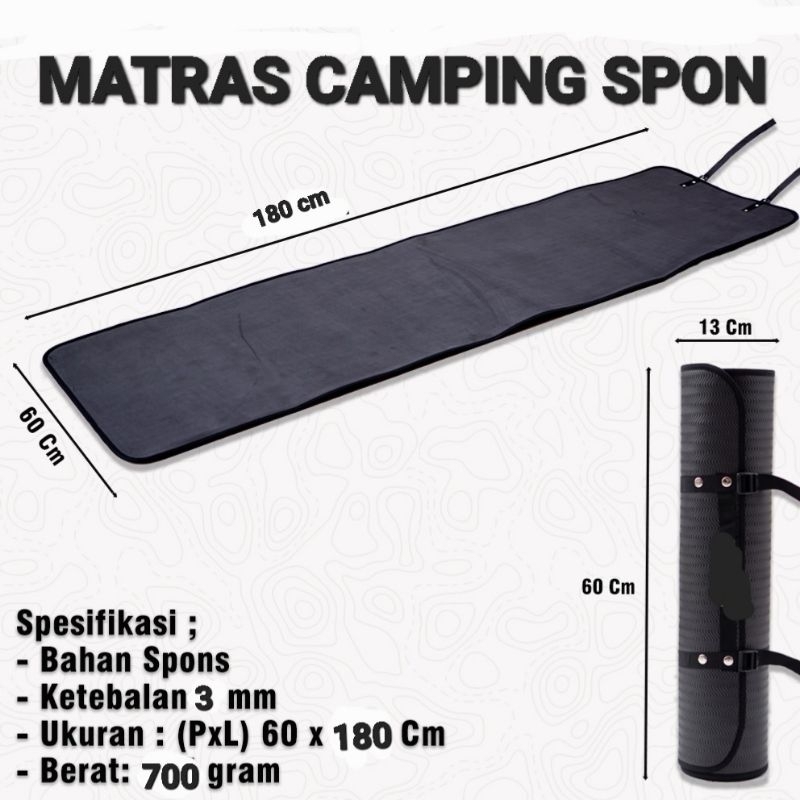 Jual MATRAS CAMPING YOGA TIKAR LANTAI GULUNG SENAM KARET BAHAN SPONS ...