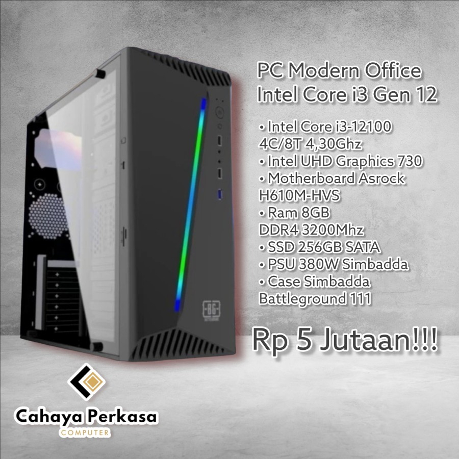 Jual CPU | Komputer | PC Rakitan | PC Deskop | PC Gaming | PC Modern Office Intel Core i3 12100 ...