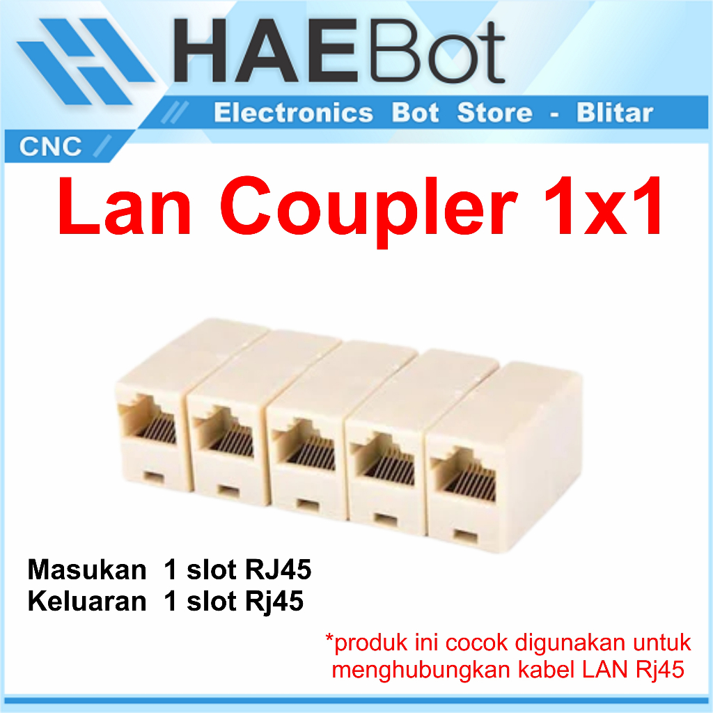 Jual [HAEBOT] Konektor Penyambung Kabel LAN RJ45 Ethernet Coupler 1x1 ...