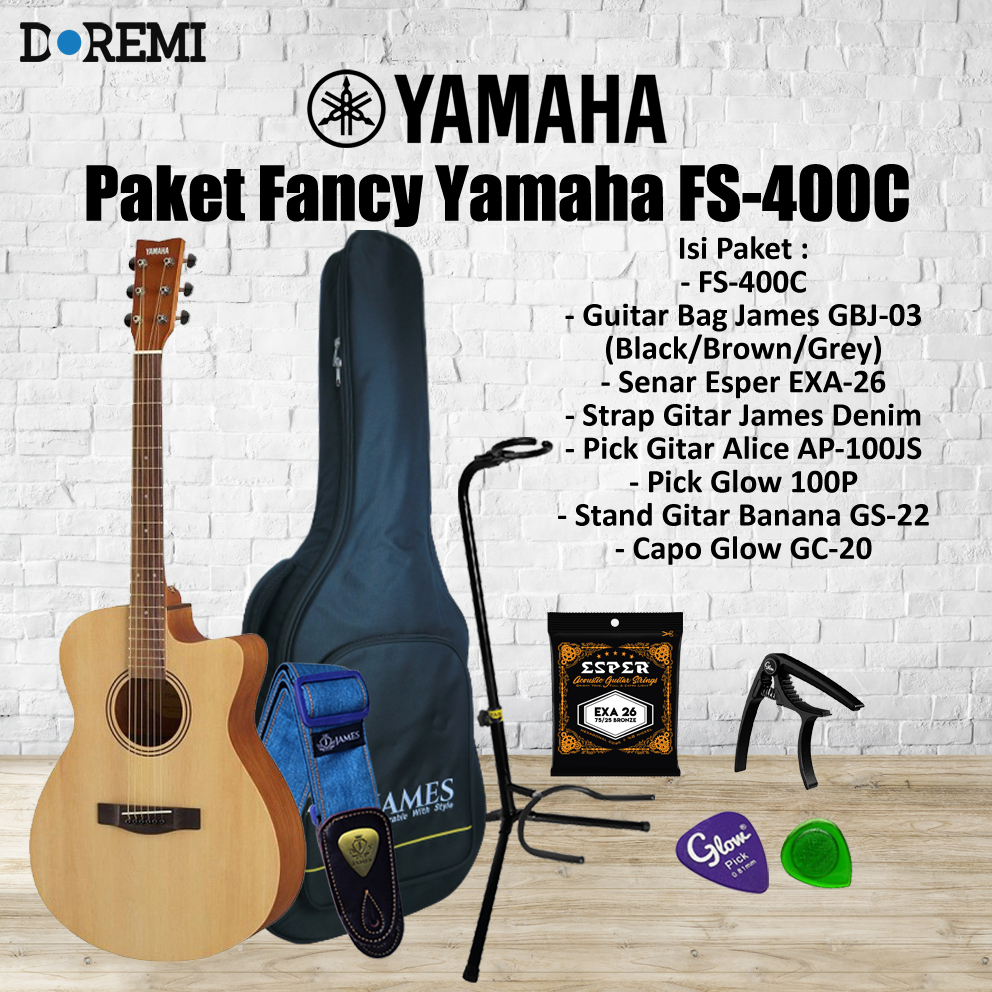 Jual Paket Fancy Yamaha Guitar FS400C / FS 400 C / FS-400C | Shopee ...