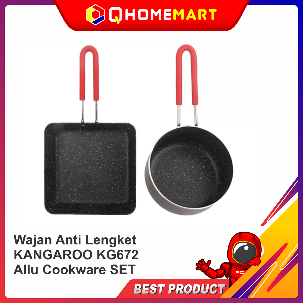 Jual Wajan Anti Lengket KANGAROO KG672 Allu Cookware SET | Shopee Indonesia