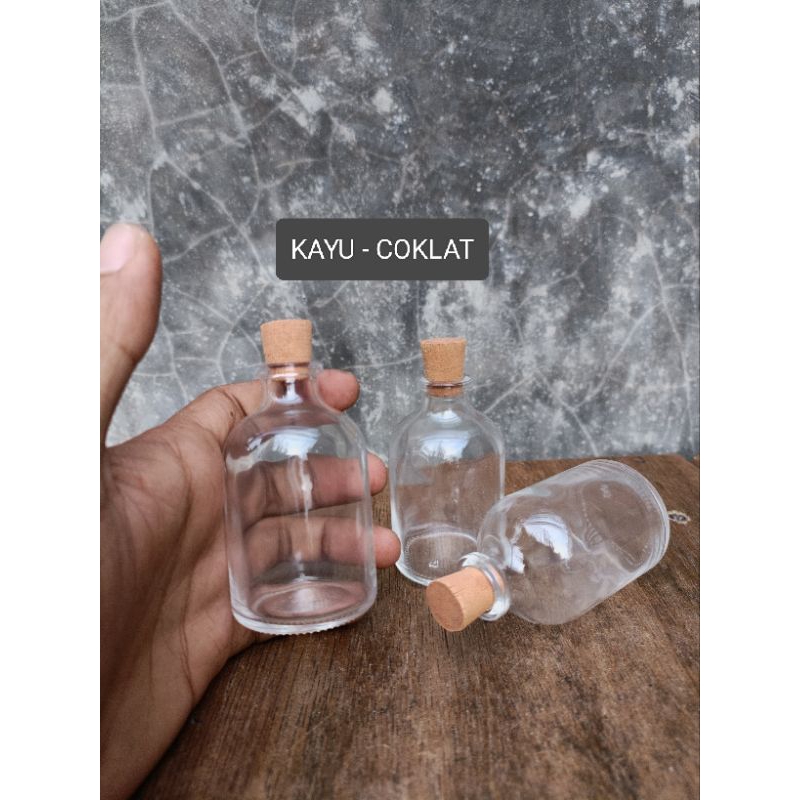 Jual Botol Kaca VIAL 50ml BENING / 50ml tutup kayu gabus / plastik ...