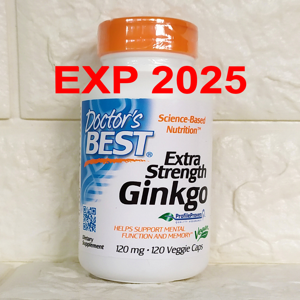 Jual Doctor's Best Extra Strength Ginkgo 120 mg 120 Veg Caps Gingko ...
