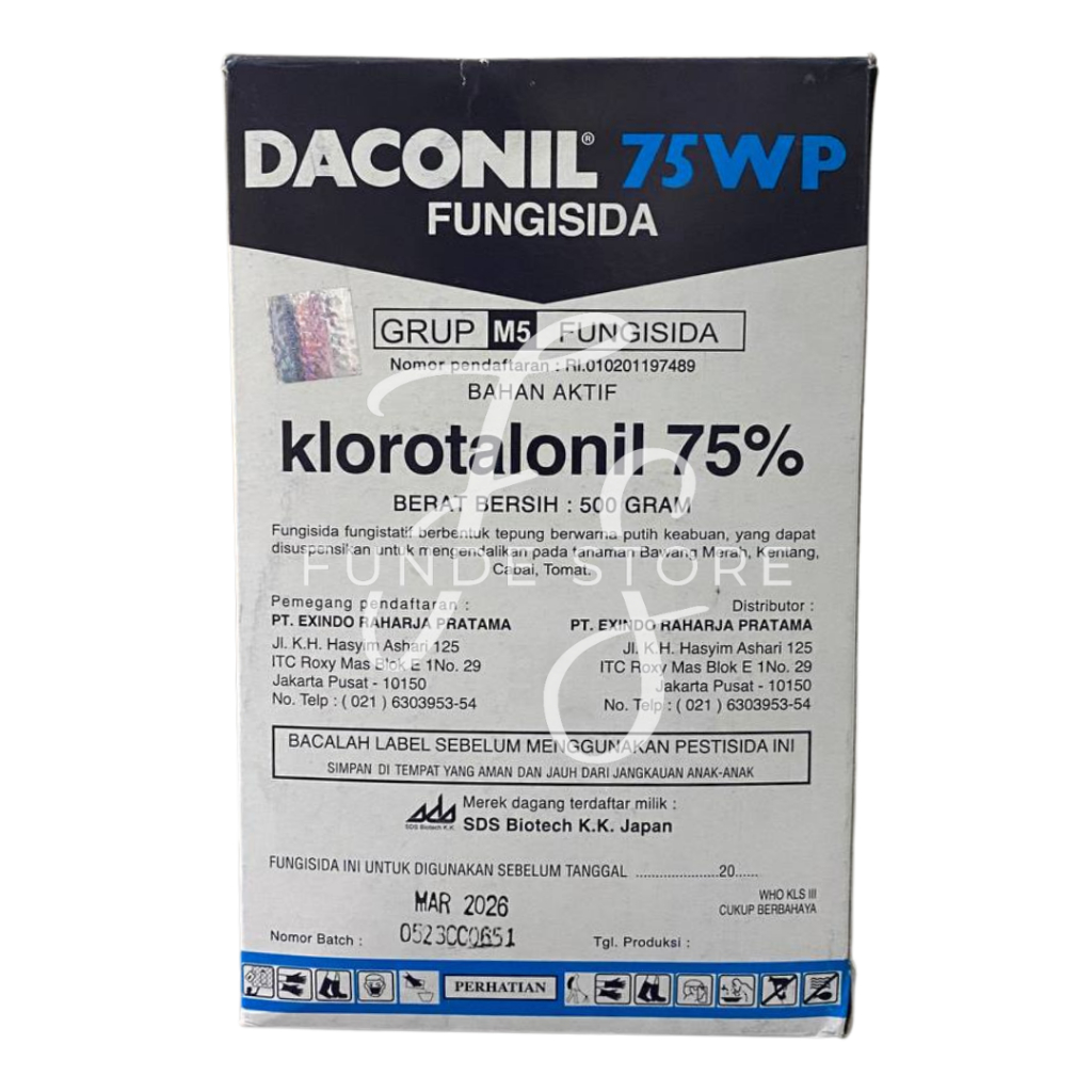 Jual Fungisida DACONIL 75 WP 500 Gram Klorotalonil 75 %Pengendali Jamur dan Penyakit Tanaman ...