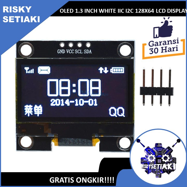 Jual OLED 1.3 INCH WHITE IIC I2C 128X64 LCD DISPLAY MODULE | Shopee ...