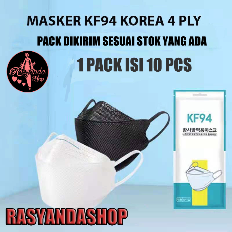 Jual Masker KF94 Dewasa Warna Hitam Putih Abu Murah Isi 10 Pcs | Shopee Indonesia