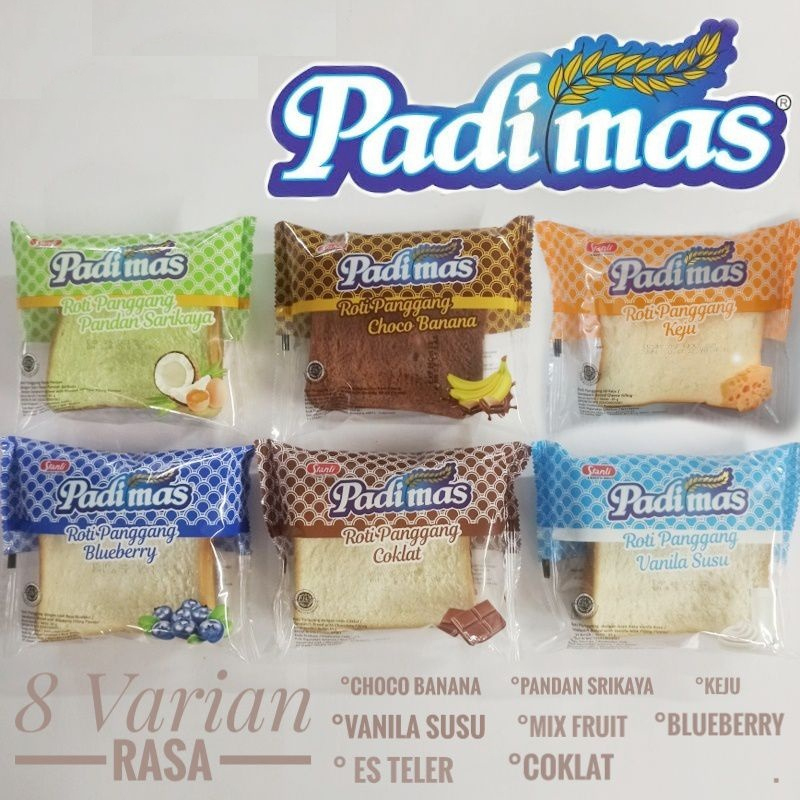 Jual Roti Panggang Padimas 65gr - Roti Sandwich Panggang All Varian ...