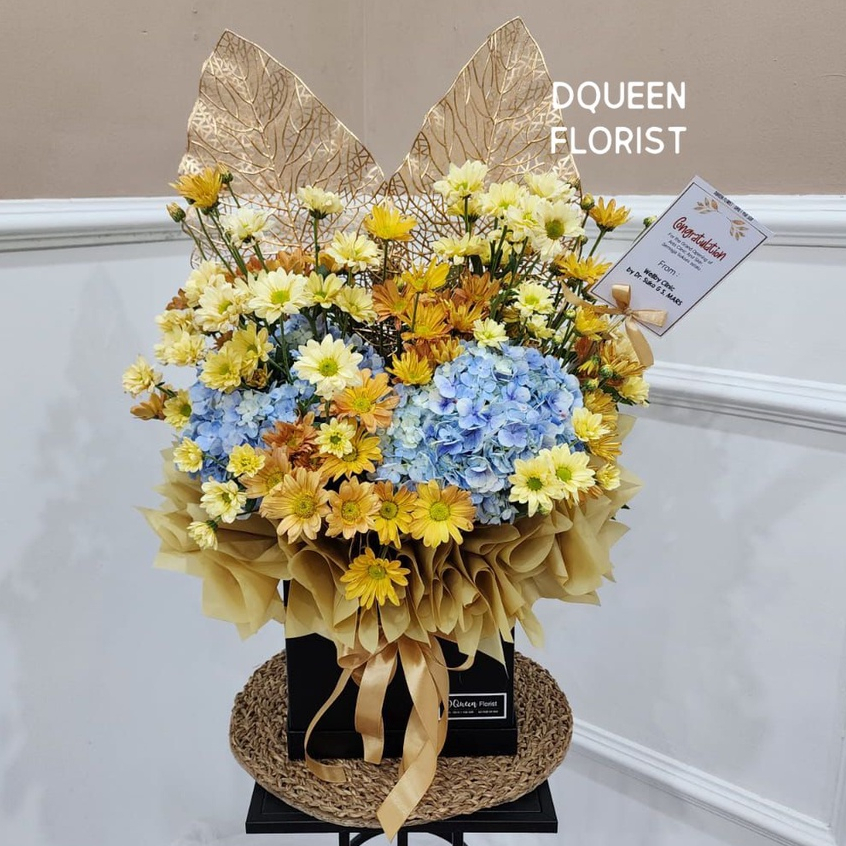 Jual DQueen Florist Bunga Box Fresh Gift Flower Box Custom Bunga Buket ...